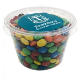 M&Ms 100 gram Tub - Custom Branded Bulk M&Ms | Fast Confectionery
